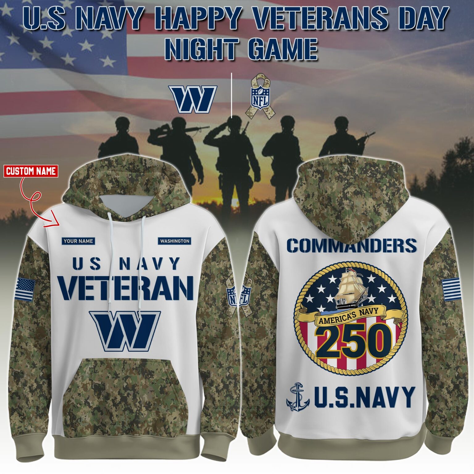 Washington Commanders NFL x U.S. NAVY 250TH Birthday Special Edition ...